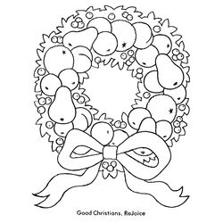 Dibujos de Corona de Navidad para colorear y pintar